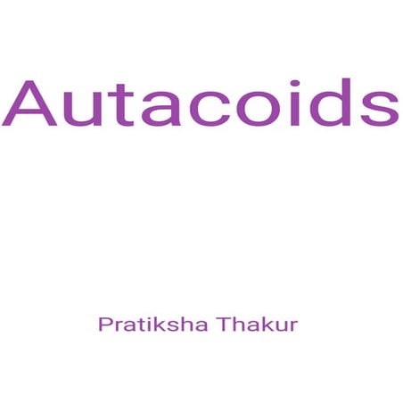 Autacoids | PDF