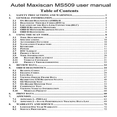 Tips for Using The Maxiscan MS509 | VtoolShop | PDF | Operating Systems | Computer Software and ...