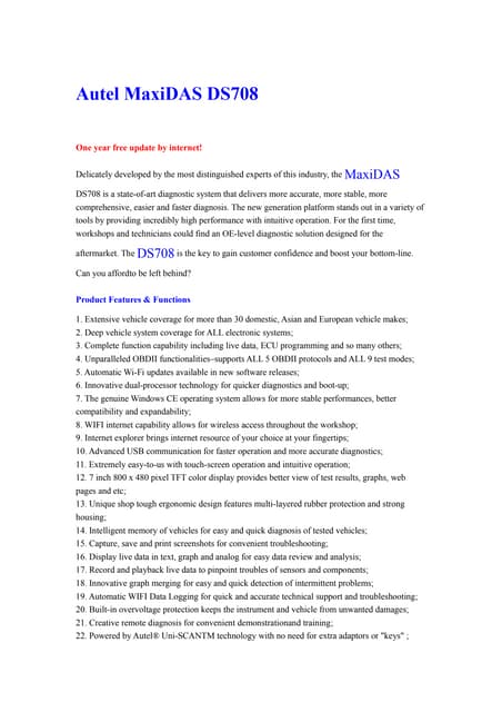 Maxidas DS708 Scanner | PDF