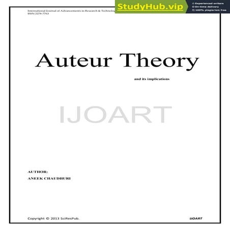 Auteur Theory And Its Implications | PDF