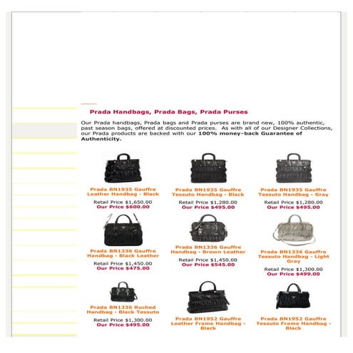 Authentic Prada Handbags, Bag, Purses at Discounted Prices -pdf | PDF