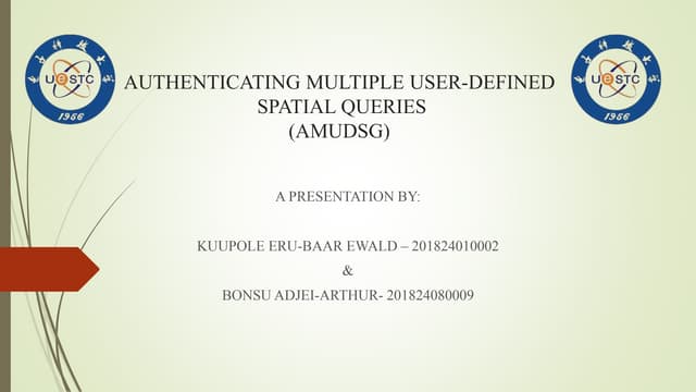 Authenticating Multiple User Defined Spatial Queries Ppt 5773