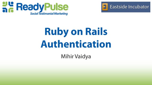 Authentication In Rails Ppt