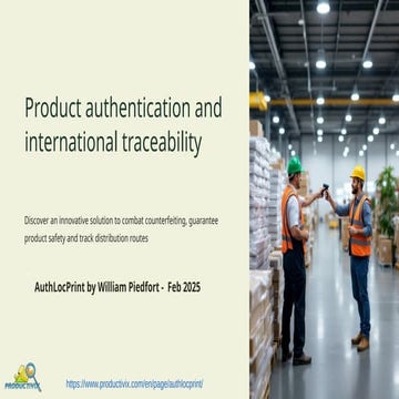 Authentication and tracking service for valuable or security products | PDF