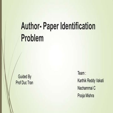 Author paper identification problem | PPT