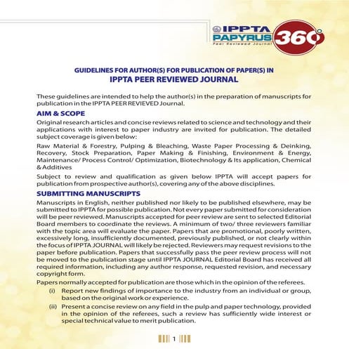 Guidelines for Authors for Publication of Paper | PDF