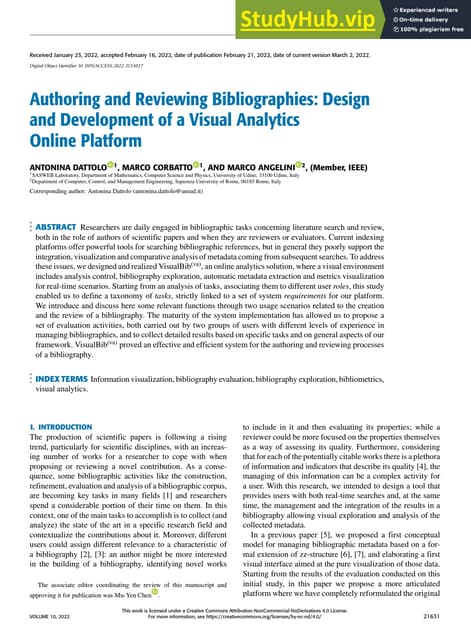 A Web Application For Creating And Sharing Visual Bibliographies | PDF ...
