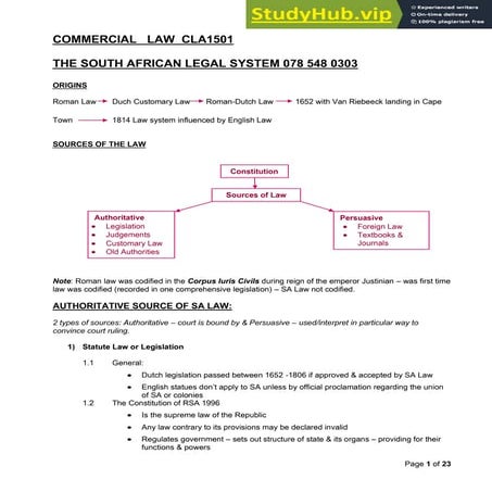 AUTHORITATIVE SOURCE OF SA LAW | PDF