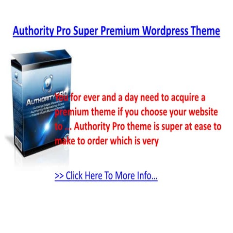 Authority pro super premium wordpress theme | PDF