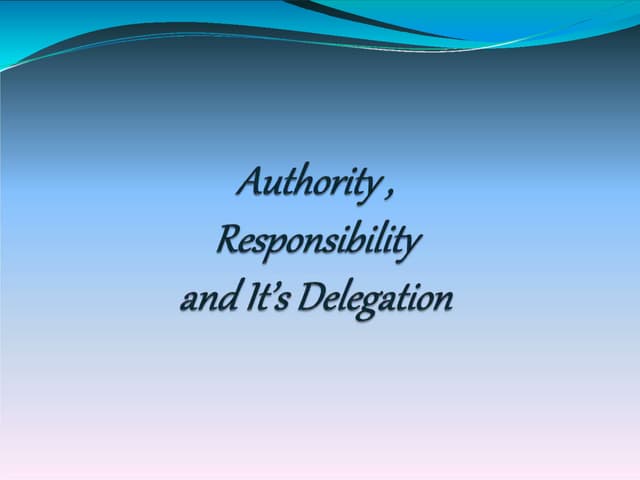 Authority relationship | PPTX | Large Business | Business