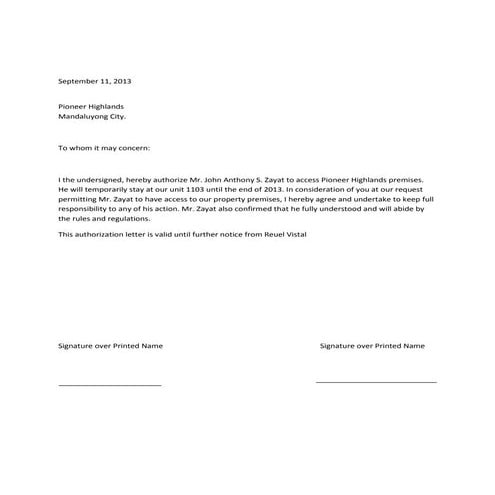 Authorization letter | DOCX