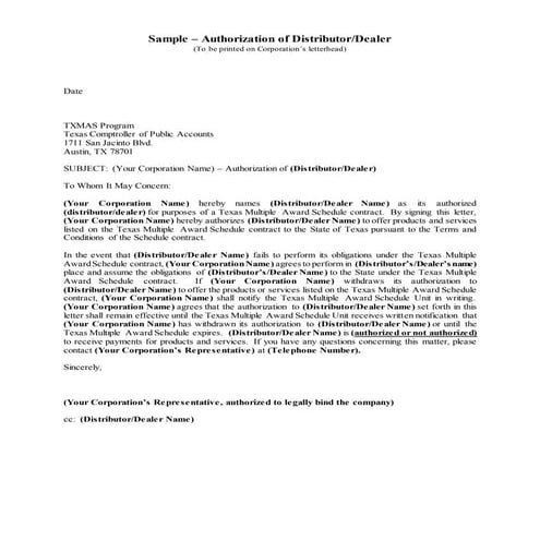 Authorizationof distributor dealer | DOCX