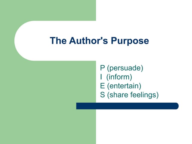 Understanding Common Purposes of Writing | PPTX