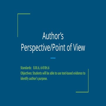 Author’s Perspective_Point of View Slideshow Lesson | PPTX