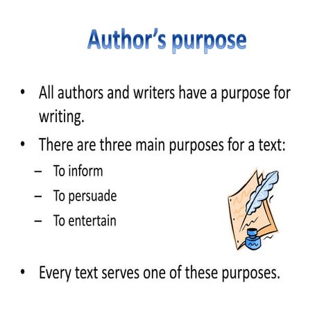 Purpose of Writing (Inform,Entertain,Persuade) | PPTX
