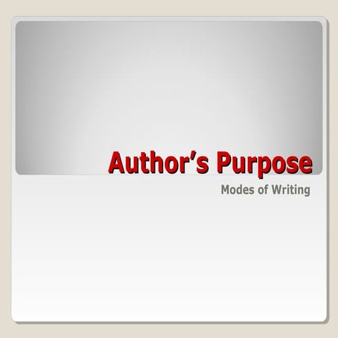 Purpose of Writing (Inform,Entertain,Persuade) | PPTX