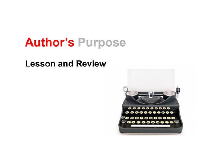 Understanding Common Purposes of Writing | PPTX