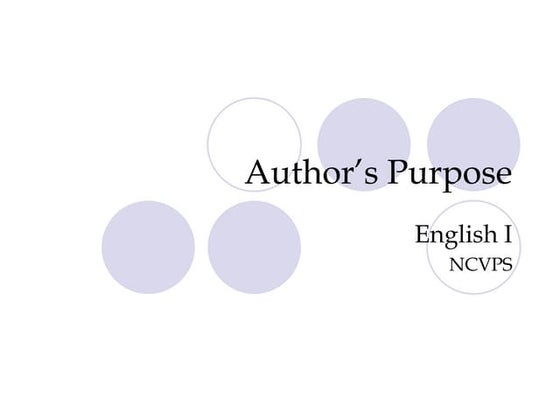 Author's Purpose PPT | PPT