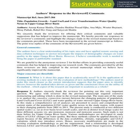 Authors Response To The Reviewer Comments | PDF