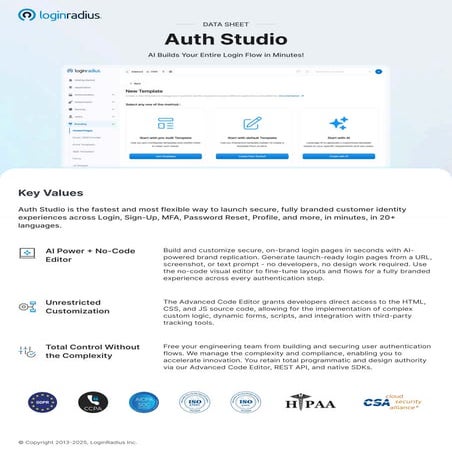 LoginRadius Auth Studio: Visual Identity Orchestration Platform | PDF
