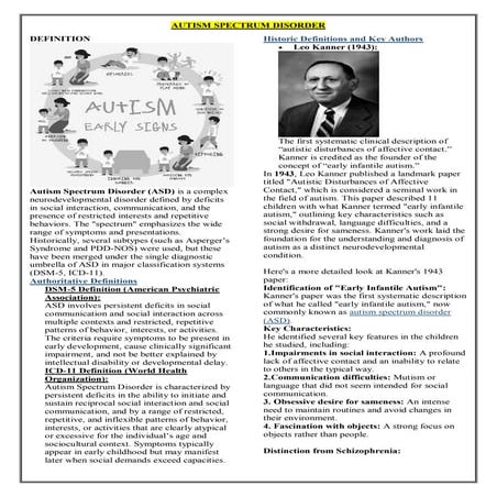 Autism spectrumm disorder .pdf lecture notes | PDF