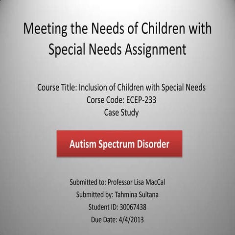 Autism case study | PPTX