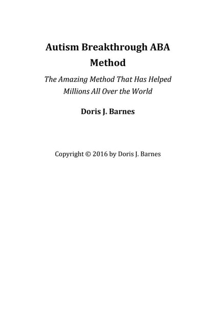 ABA Therapy Examples - Autism in Children | PPT