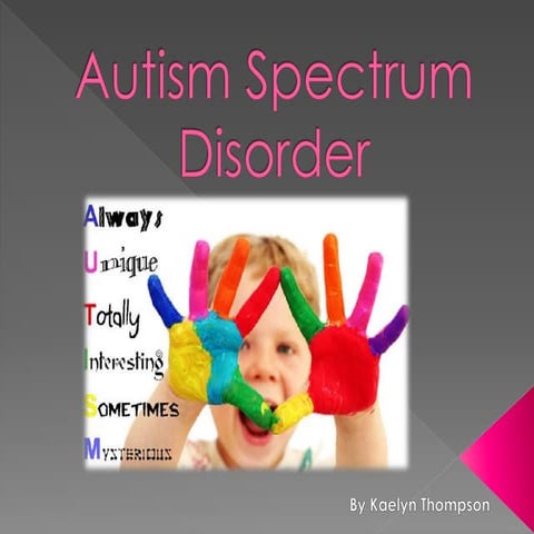Autism spectrum disorder | PPT