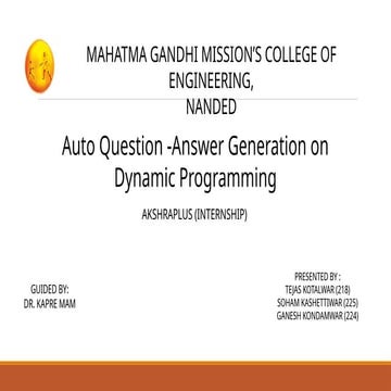 Auto-Question-Generation-on-Dynamic-Programming-LCS-1.pptx