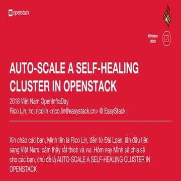 Autoscale a self-healing cluster in OpenStack with Heat | PPT