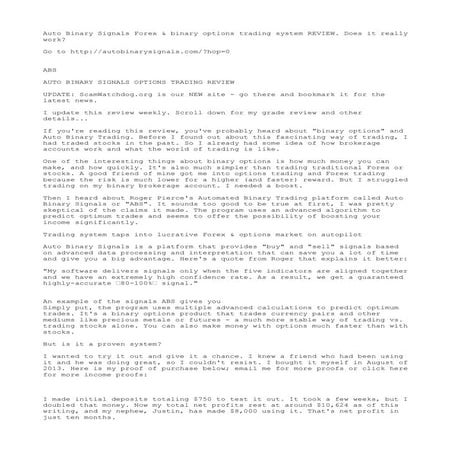 Auto binary signals forex & binary | TXT