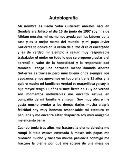 mi autobiografia | PDF