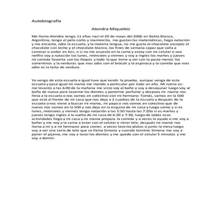 Mi autobiografia 1 h | DOCX