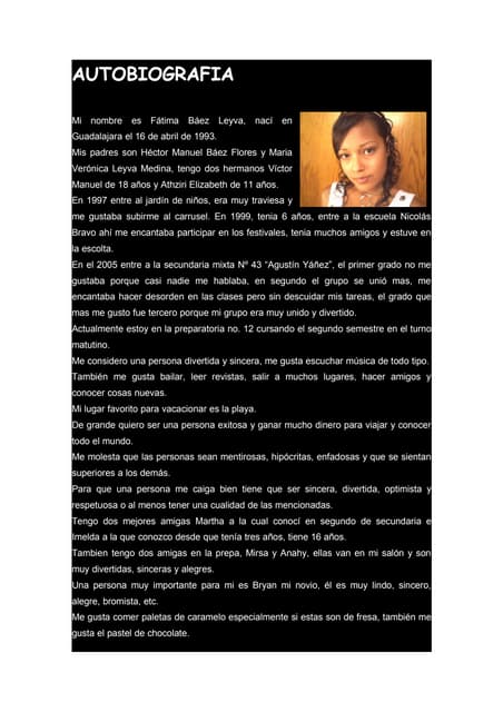 mi autobiografia | PDF