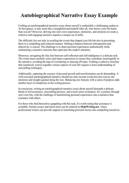 Narrative Essay Example About Life.pdf