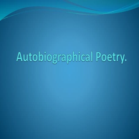 Autobiographical Poetry PowerPoint lesson Elementary/Middle School | PPTX