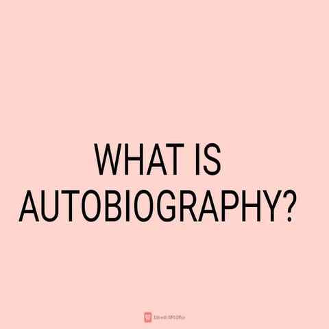Creative Non Fiction module 1 week 2 Autobiography presentation | PDF