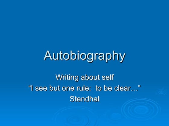 Autobiography definition ppt | PPT