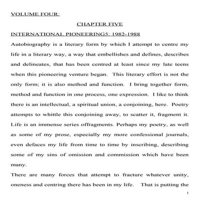 Autobiography: Part 5 | DOC