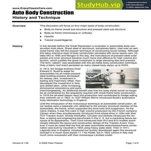 Vehicle Body Engineering Car Body Construction | PPT