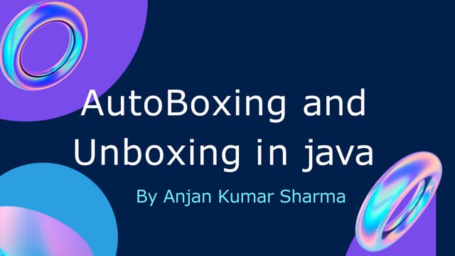 Autoboxing And Unboxing In Java Ppt Pptx