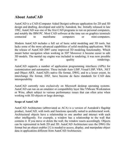 AutoCAD Report 2021 (Internship Project) | PDF | Graphics Software | Computer Software and ...