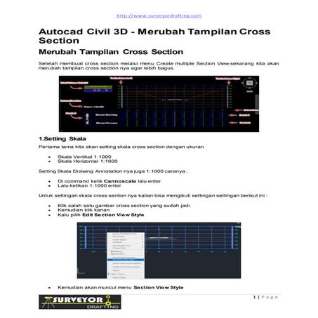 Autocad Civil 3D - Merubah Tampilan Cross Section | DOCX