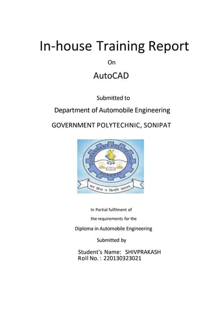 AutoCAD Report 2021 (Internship Project) | PDF | Graphics Software | Computer Software and ...