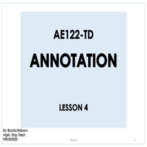 AutoCAD Annotative Text And Dimensions PPT AutoCAD Annotative Text And Dimensions PPT