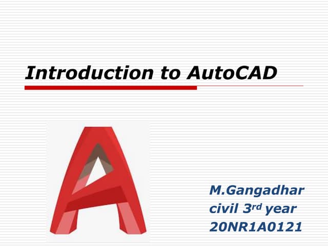 Presentation On Auto Cad | PPTX