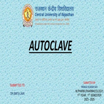 AUTOCLAVE instrument use in pharma laboratory | PPTX