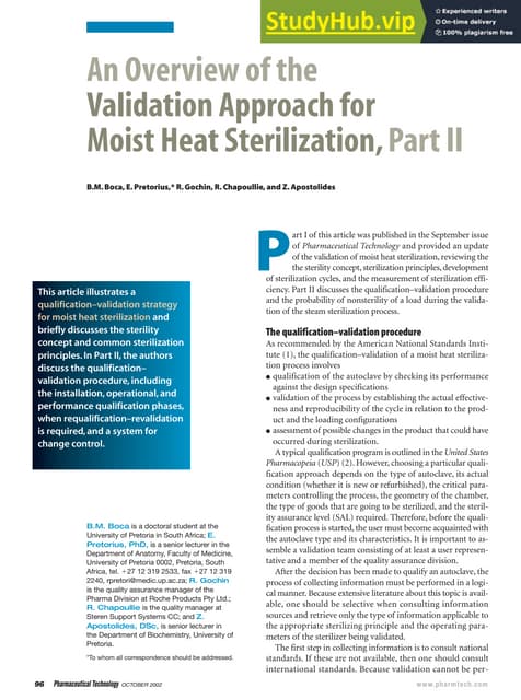 Qualification Of Autoclave | PPTX | Infectious Diseases | Diseases and ...