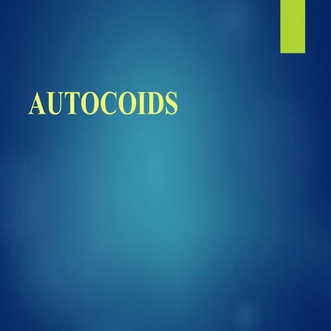 Introduction to autacoids and classification | PDF