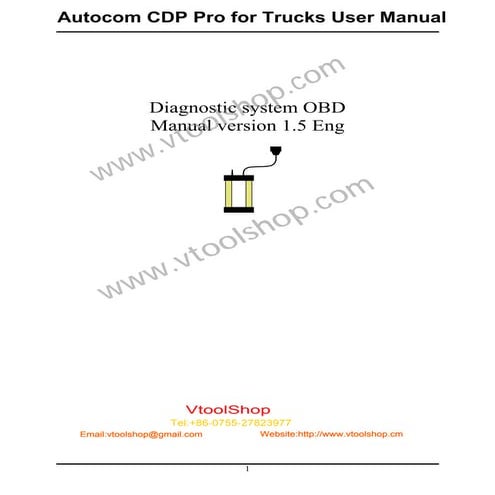 Way To Use The Autocom CDP PRO for Truck | VtoolShop | PDF